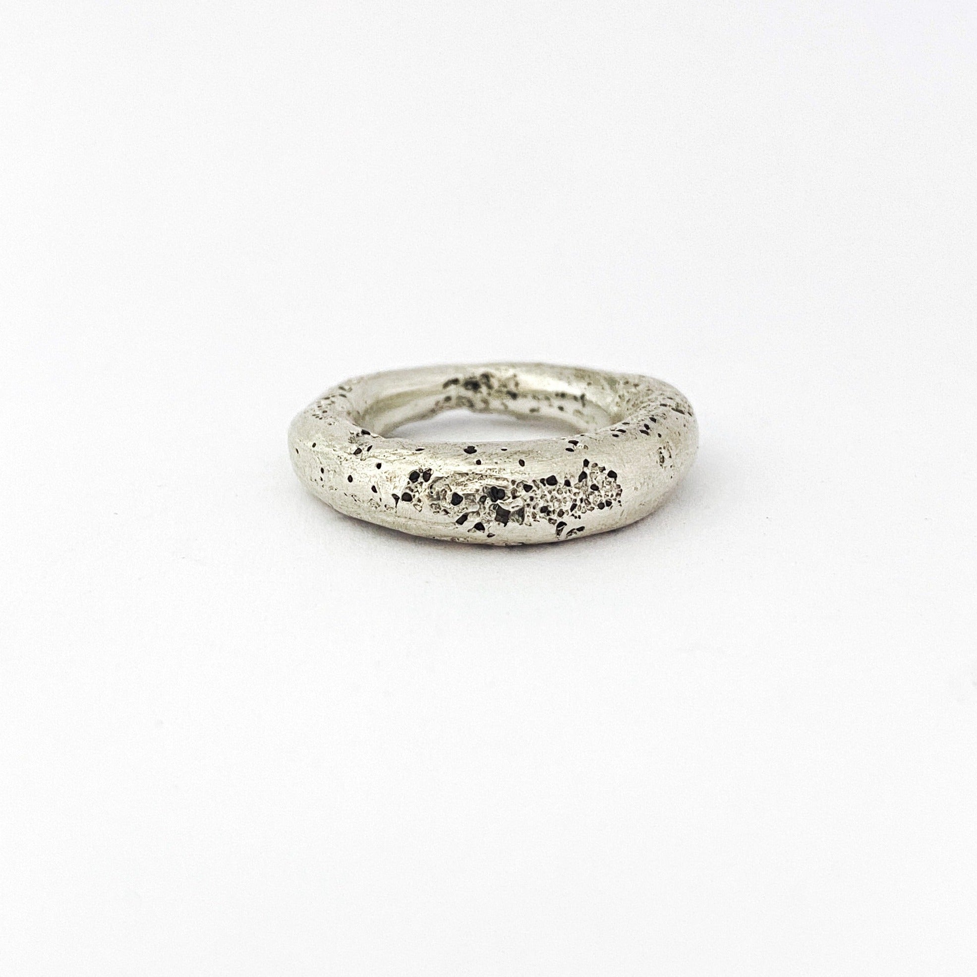 Textured sand cast silver ring – Savage Jewellery