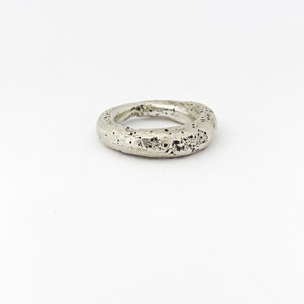 Textured sand cast silver ring – Savage Jewellery